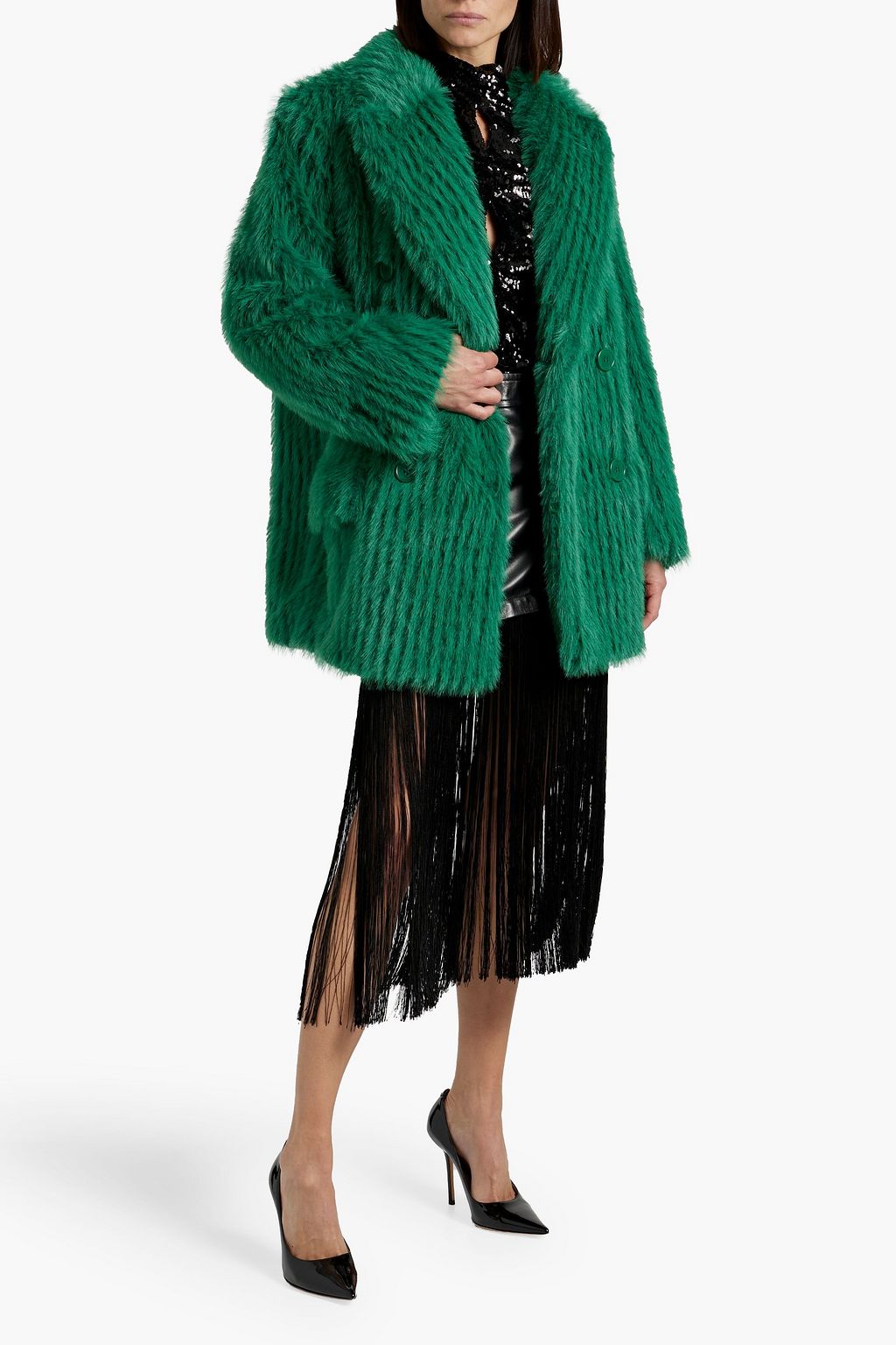 STAND STUDIO Zenni double-breasted faux fur coat – Chic Winter ...
