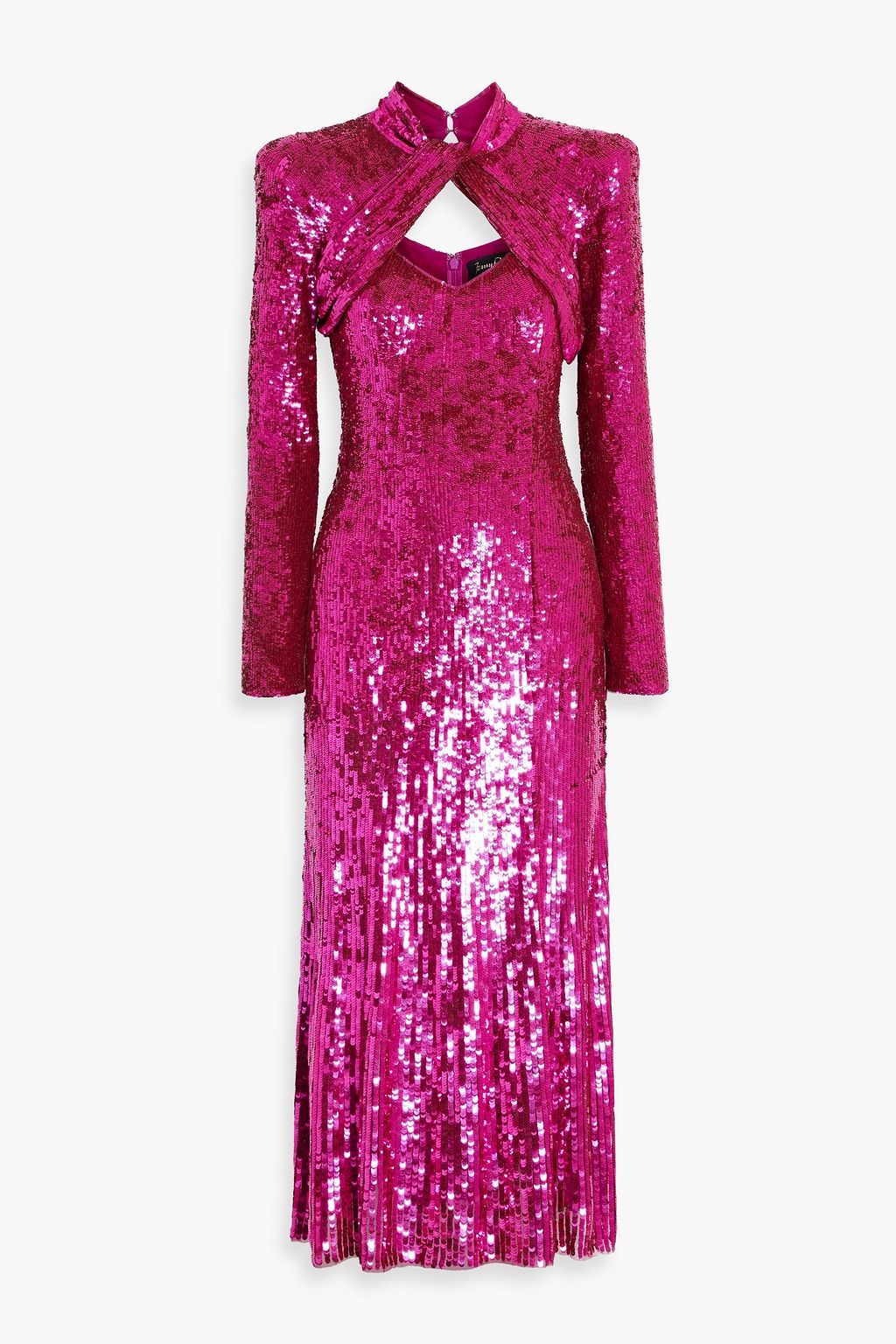 JENNY PACKHAM Cutout Sequin Tulle Midi Dress – Twisted Design – Elegant ...