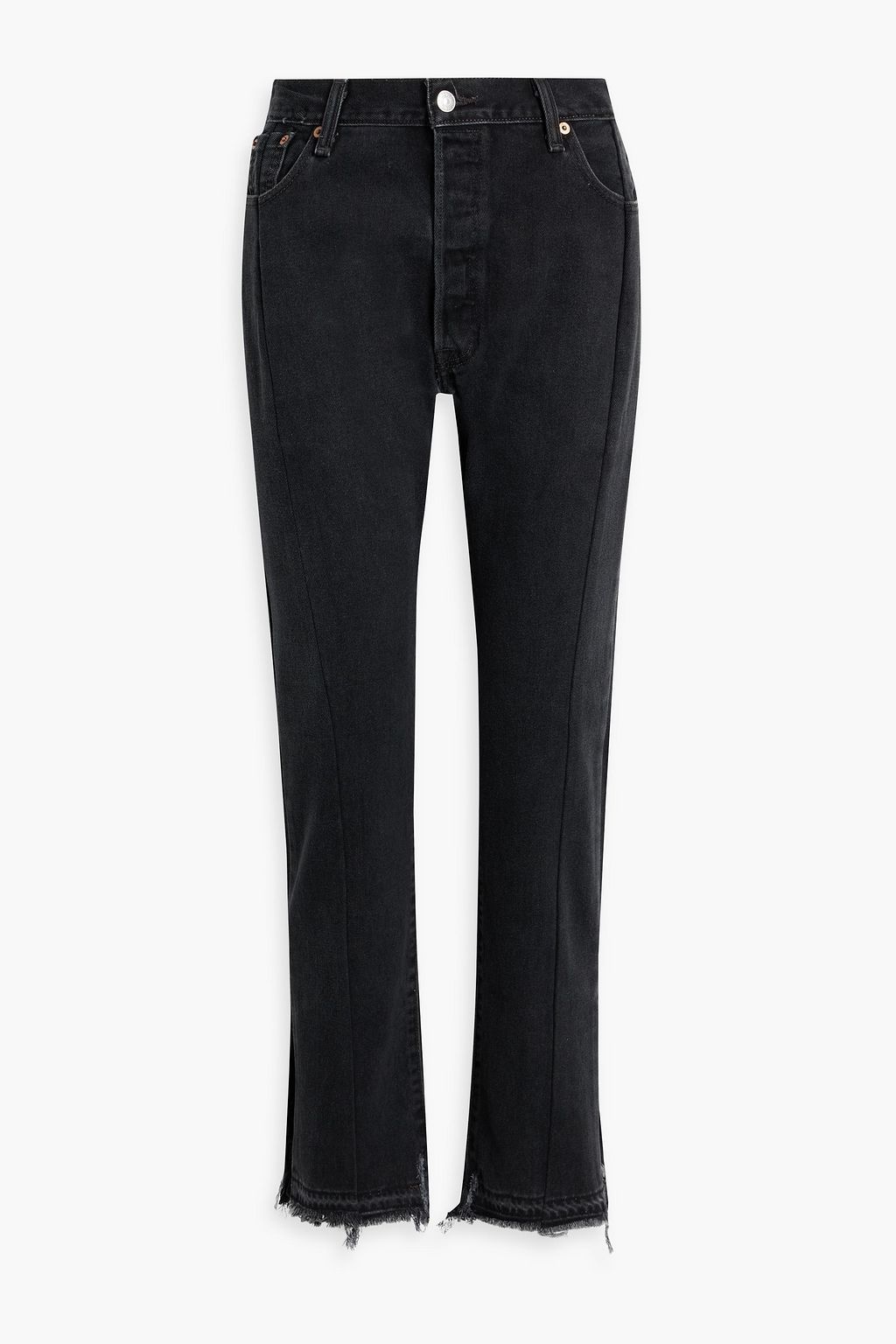 EB DENIM High-Rise Straight-Leg Jeans with Frayed Detail – Unraveled ...