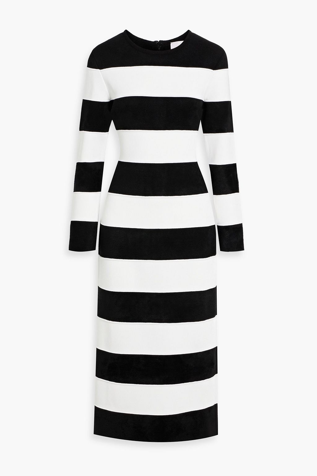 Carolina Herrera Striped Midi Dress: Bouclé and Stretch-Knit Design ...